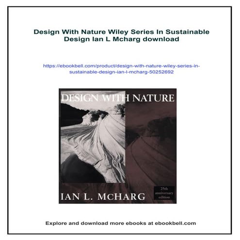 Design With Nature Wiley Series In Sustainable Design Ian L Mcharg | PDF