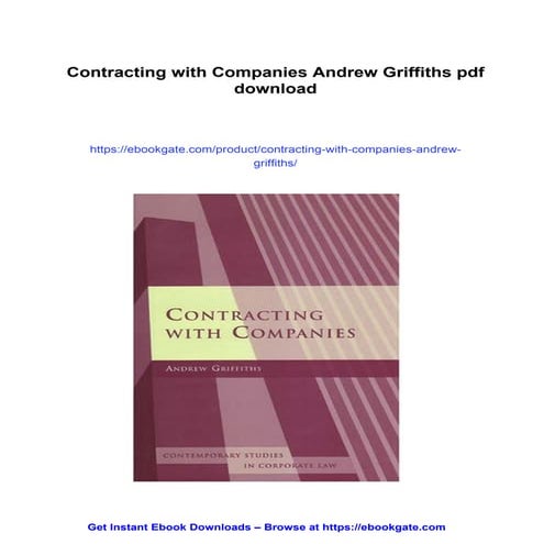 Contracting with Companies Andrew Griffiths | PDF