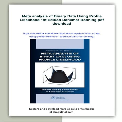 Meta analysis of Binary Data Using Profile Likelihood 1st Edition Dankmar Bohning | PDF