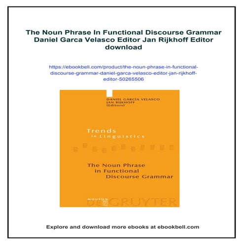 The Noun Phrase In Functional Discourse Grammar Daniel Garca Velasco ...