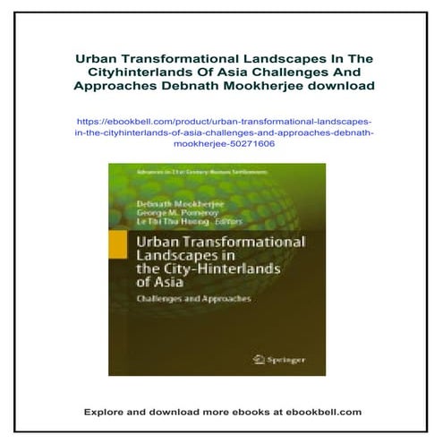 Urban Transformational Landscapes In The Cityhinterlands Of Asia ...