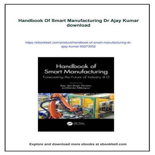 Handbook Of Smart Manufacturing Dr Ajay Kumar | PDF