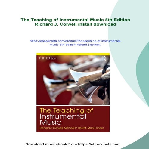 The Teaching of Instrumental Music 5th Edition Richard J. Colwell | PDF