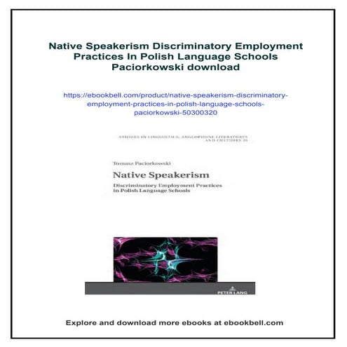 Native Speakerism Discriminatory Employment Practices In Polish ...