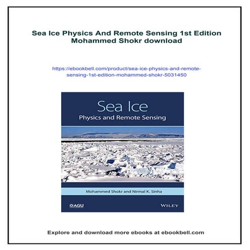 Sea Ice Physics And Remote Sensing 1st Edition Mohammed Shokr | PDF