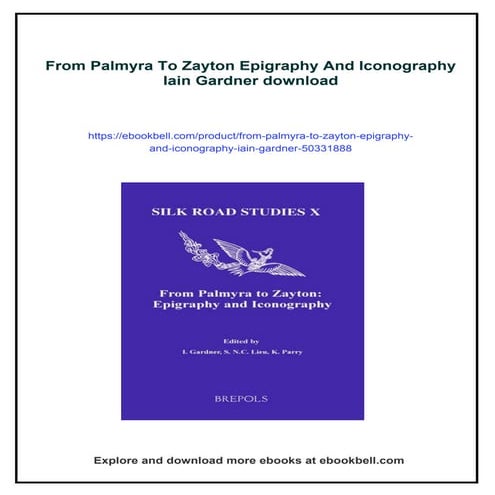 From Palmyra To Zayton Epigraphy And Iconography Iain Gardner | PDF