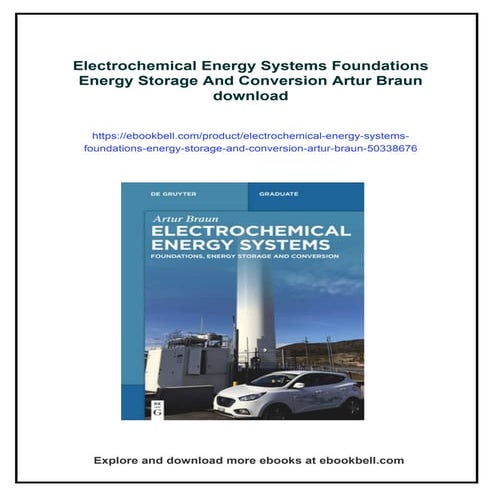 Electrochemical Energy Systems Foundations Energy Storage And ...