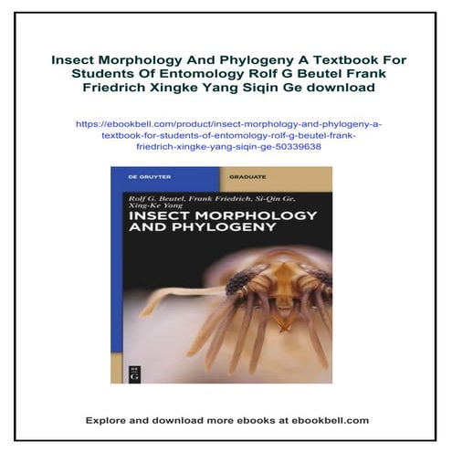 Insect Morphology And Phylogeny A Textbook For Students Of Entomology ...