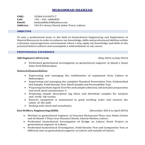 muhammad resume | DOC