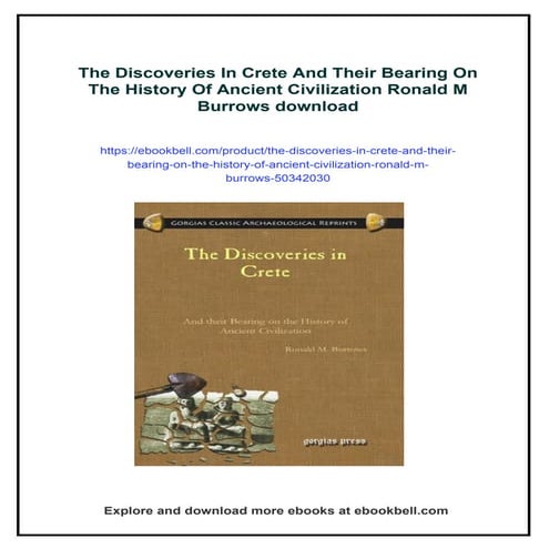 The Discoveries In Crete And Their Bearing On The History Of Ancient ...