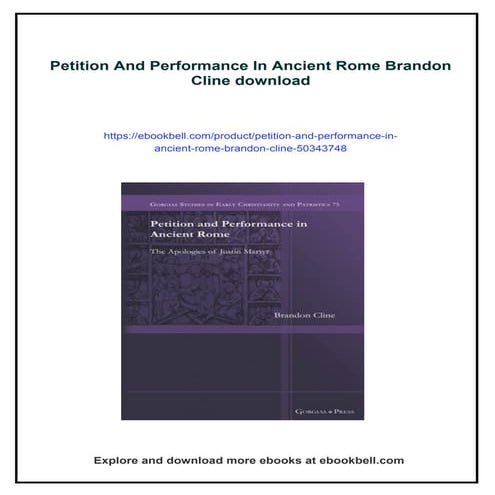 Petition And Performance In Ancient Rome Brandon Cline | PDF