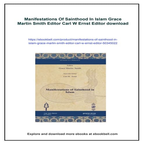 Manifestations Of Sainthood In Islam Grace Martin Smith Editor Carl W ...