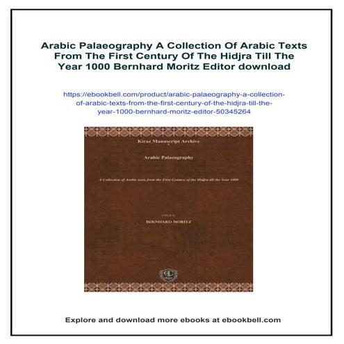 Arabic Palaeography A Collection Of Arabic Texts From The First Century ...