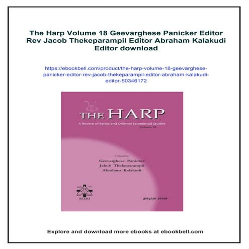 The Harp Volume 18 Geevarghese Panicker Editor Rev Jacob Thekeparampil ...