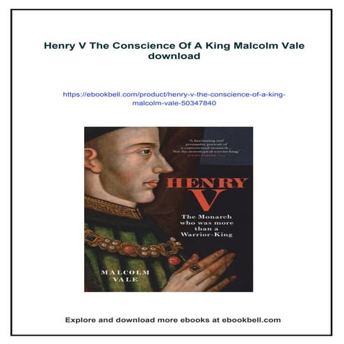 Henry V The Conscience Of A King Malcolm Vale | PDF