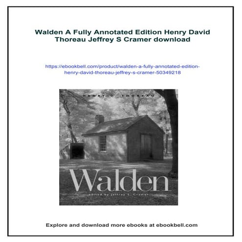 Walden A Fully Annotated Edition Henry David Thoreau Jeffrey S Cramer | PDF