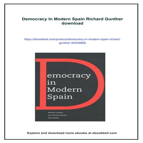 Democracy In Modern Spain Richard Gunther | PDF