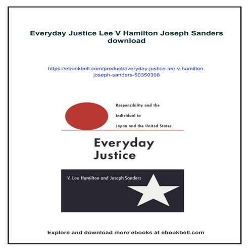 Everyday Justice Lee V Hamilton Joseph Sanders | PDF