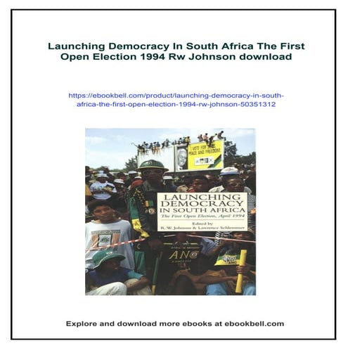 Launching Democracy In South Africa The First Open Election 1994 Rw ...