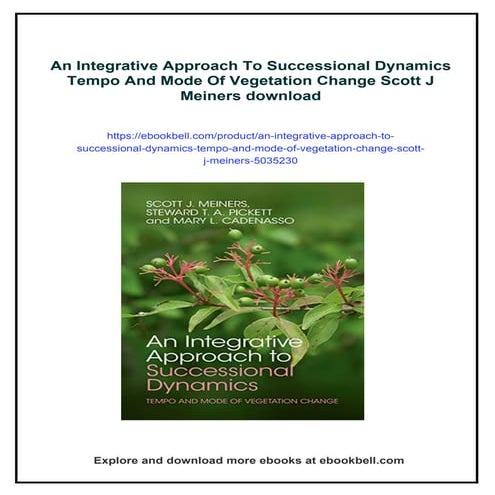 An Integrative Approach To Successional Dynamics Tempo And Mode Of ...