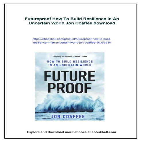 Futureproof How To Build Resilience In An Uncertain World Jon Coaffee | PDF