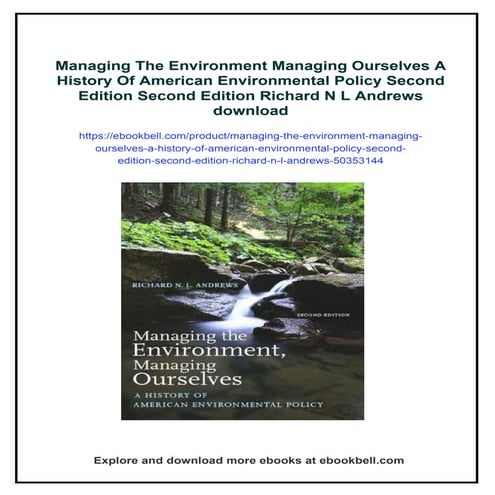 Managing The Environment Managing Ourselves A History Of American ...