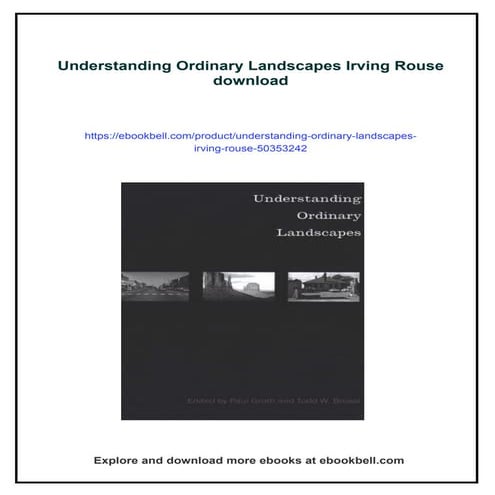 Understanding Ordinary Landscapes Irving Rouse | PDF