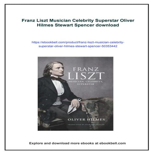 Franz Liszt Musician Celebrity Superstar Oliver Hilmes Stewart Spencer ...