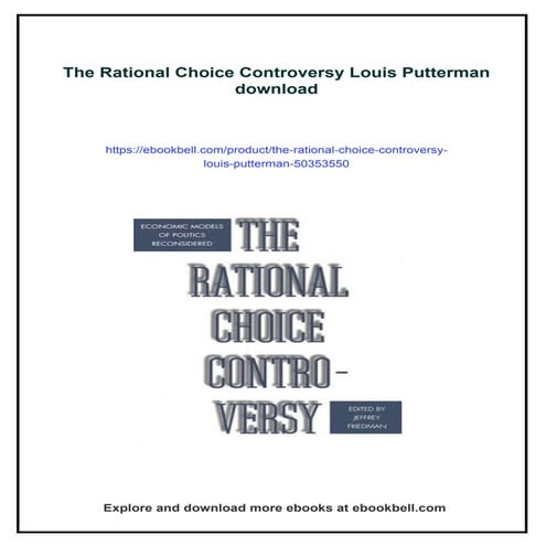 The Rational Choice Controversy Louis Putterman | PDF
