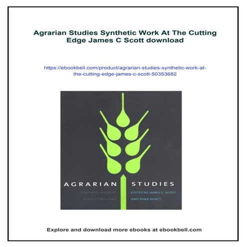 Agrarian Studies Synthetic Work At The Cutting Edge James C Scott | PDF