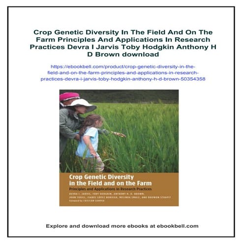 Crop Genetic Diversity In The Field And On The Farm Principles And ...