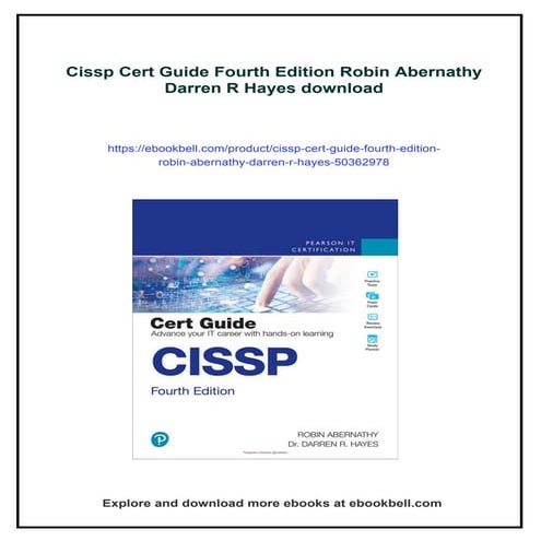 Cissp Cert Guide Fourth Edition Robin Abernathy Darren R Hayes | PDF