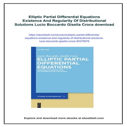 Elliptic Partial Differential Equations Existence And Regularity Of Distributional Solutions
