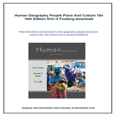 Human Geography People Place And Culture 10e 10th Edition Erin H ...