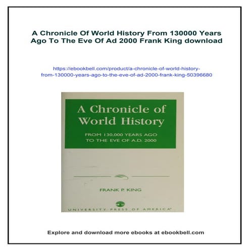 A Chronicle Of World History From 130000 Years Ago To The Eve Of Ad ...