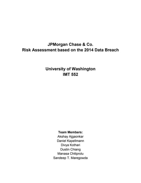 JPMorgan Chase & Co. -Risk Assessment Report | PDF
