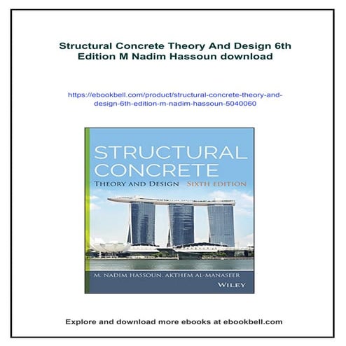 Structural Concrete Theory And Design 6th Edition M Nadim Hassoun | PDF