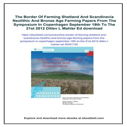 The Border Of Farming Shetland And Scandinavia Neolithic And Bronze Age ...