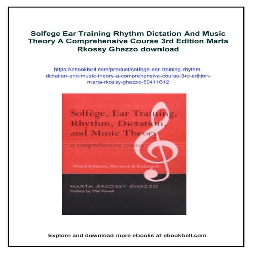 Solfege Ear Training Rhythm Dictation And Music Theory A Comprehensive ...