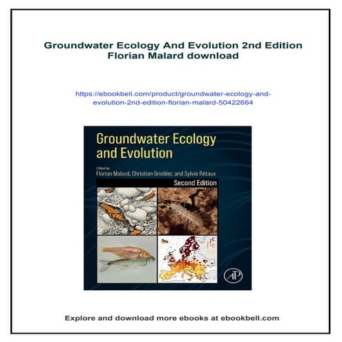 Groundwater Ecology And Evolution 2nd Edition Florian Malard | PDF