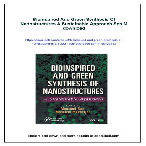 Bioinspired And Green Synthesis Of Nanostructures A Sustainable ...