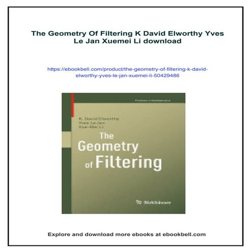 The Geometry Of Filtering K David Elworthy Yves Le Jan Xuemei Li | PDF