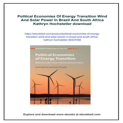 Political Economies Of Energy Transition Wind And Solar Power In Brazil ...
