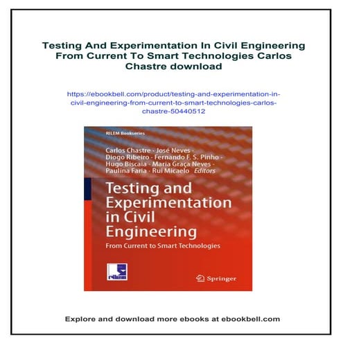 Testing And Experimentation In Civil Engineering From Current To Smart ...