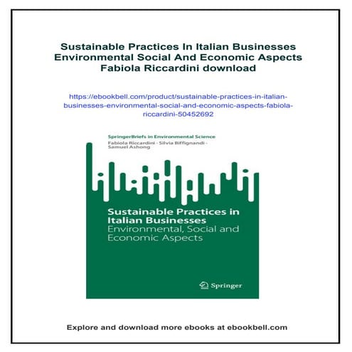 Sustainable Practices In Italian Businesses Environmental Social And ...