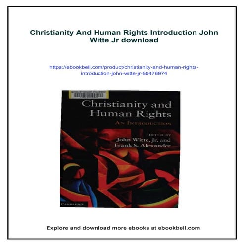 Christianity And Human Rights Introduction John Witte Jr | PDF