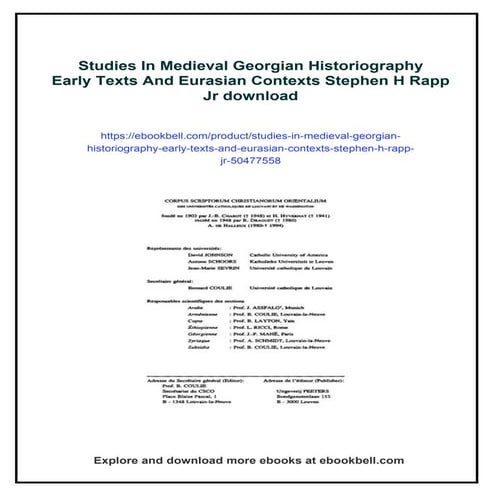 Studies In Medieval Georgian Historiography Early Texts And Eurasian ...