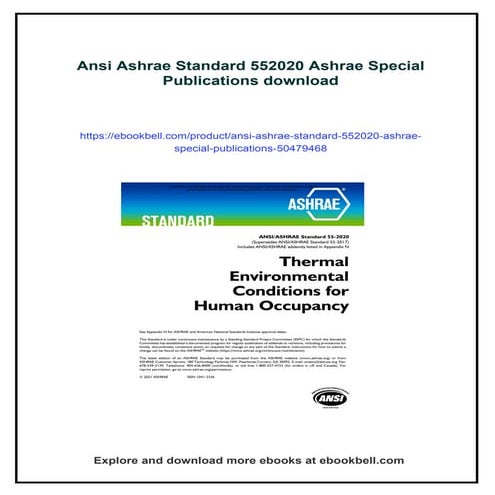 Ansi Ashrae Standard 552020 Ashrae Special Publications | PDF