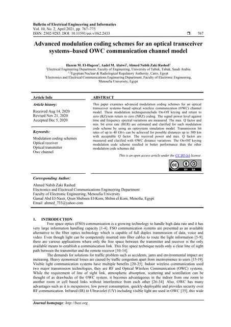 Advanced Modulation Coding Schemes For An Optical Transceiver Systems