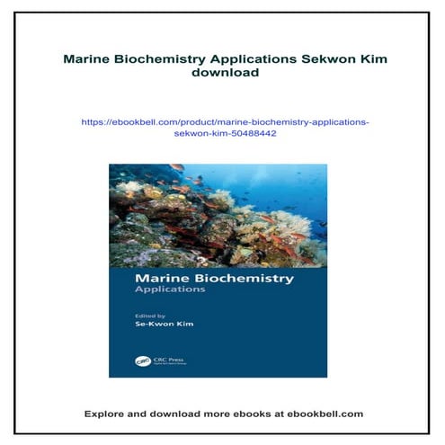 Marine Biochemistry Applications Sekwon Kim | PDF